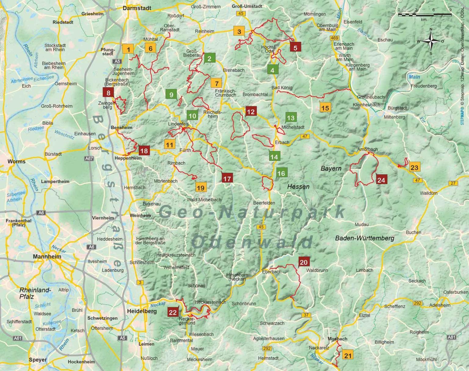 Wanderführer | Odenwald | 24 Tagestouren
